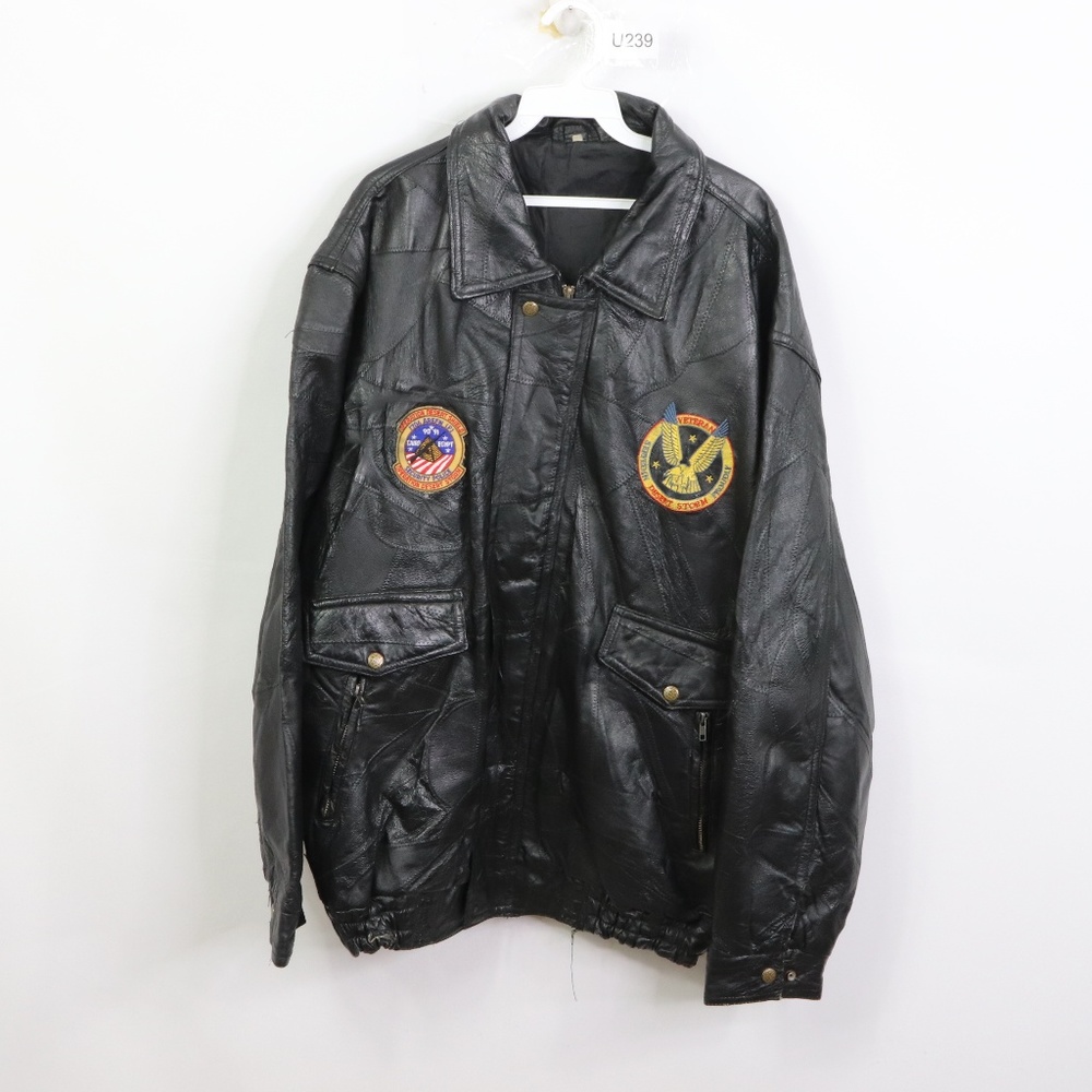 Vintage Operation Desert Storm Leather Jacket Xl - Gem